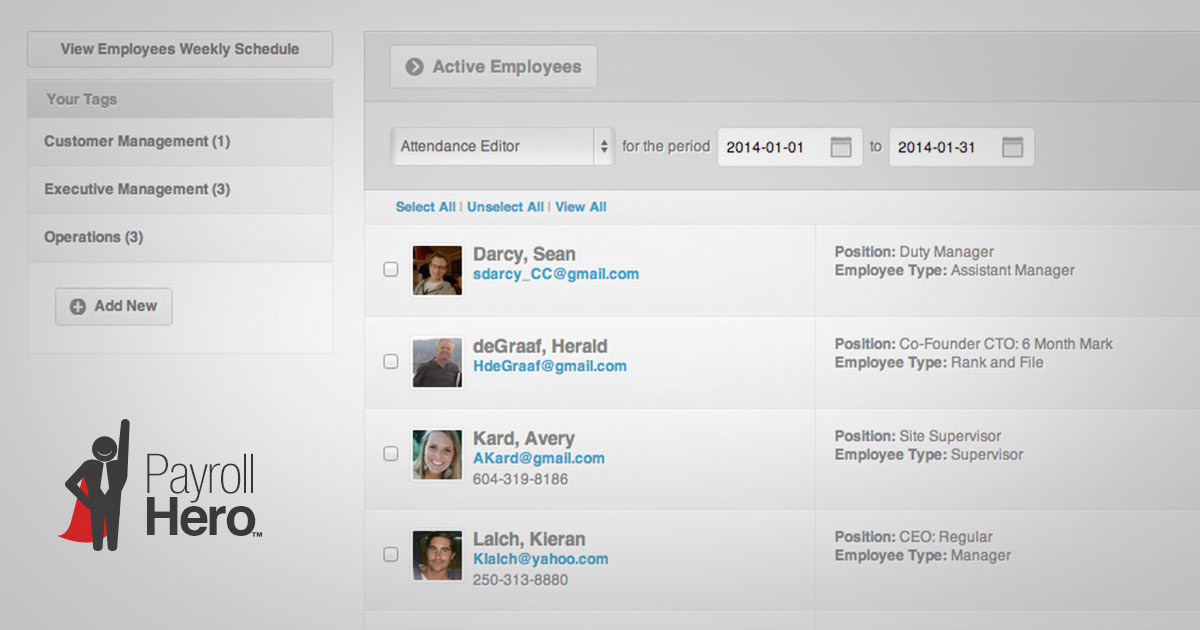PayrollHero's HRIS system keeps you organized and eliminates paper